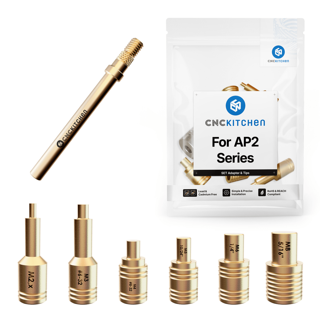 CNC Kitchen AP2 Heat Set Insert Soldering Iron Adaptor and Tips – sayercnc