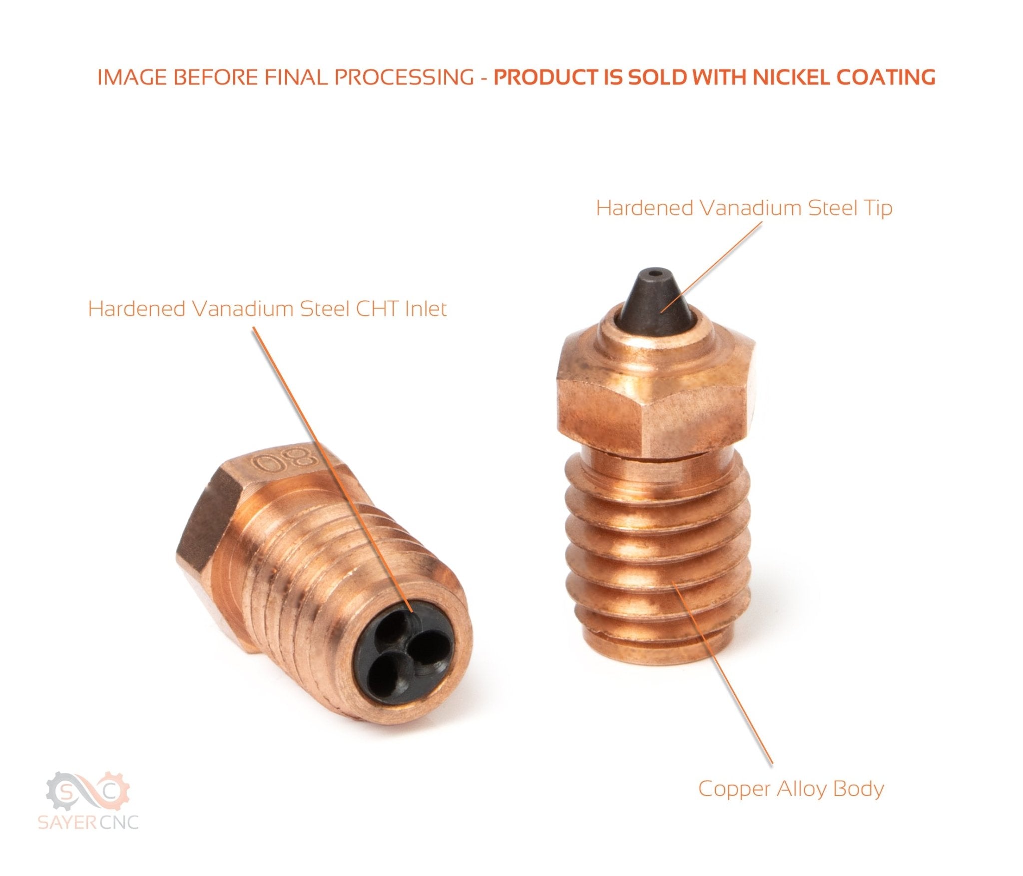 Bondtech BiMetal CHT Coated Nozzle Reprap V6 E3D Compatible – sayercnc