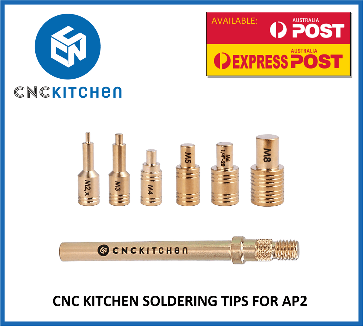 CNC Kitchen AP2 Heat Set Insert Soldering Iron Adaptor and Tips – sayercnc