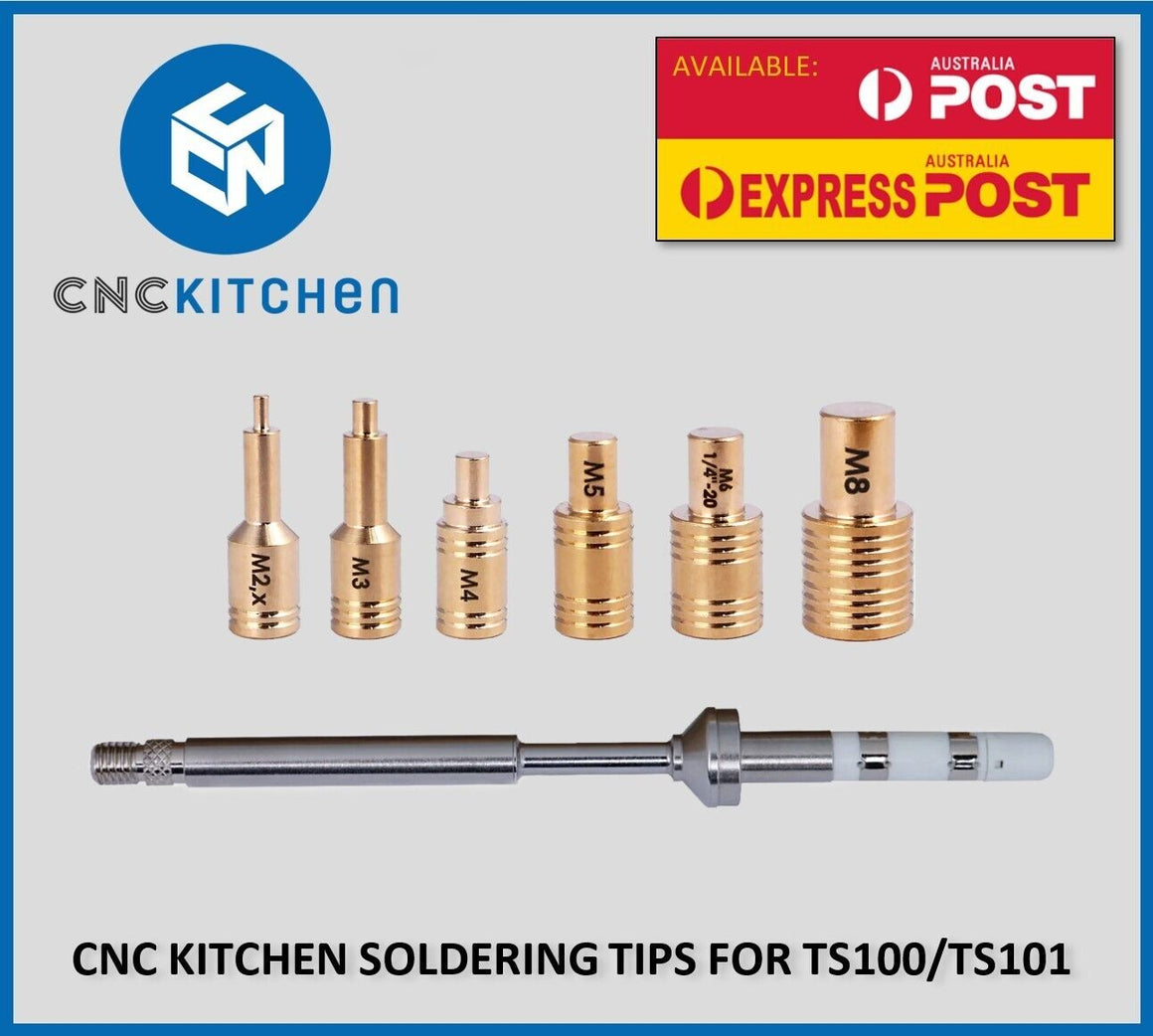 CNC Kitchen TS100 TS101 Heat Set Insert Soldering Iron Adaptor and Tip ...