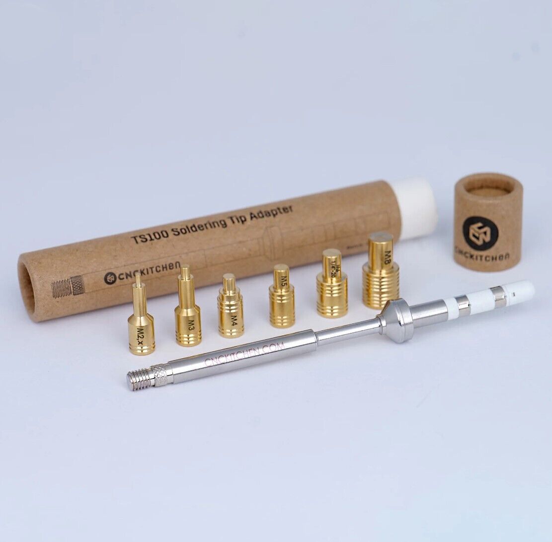 CNC Kitchen TS100 TS101 Heat Set Insert Soldering Iron Adaptor and Tip ...
