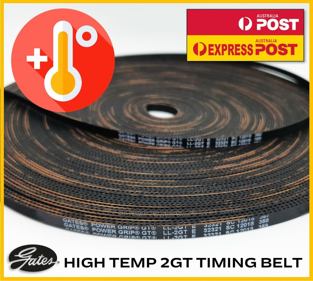 GATES GT2 Belt LL-2GT-6 EPDM High Temp Timing Power Grip GT - 6mm Genu ...