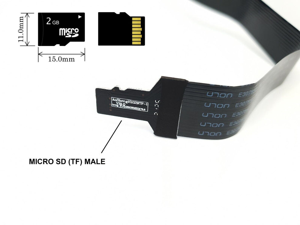 Micro SD To SD Card Extension Cable Adapter Extender TF 15cm Black ...